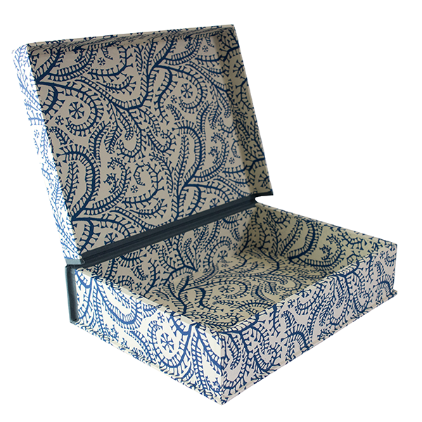 A5 Box File Seaweed Paisley Prussian Blue | Cambridge Imprint