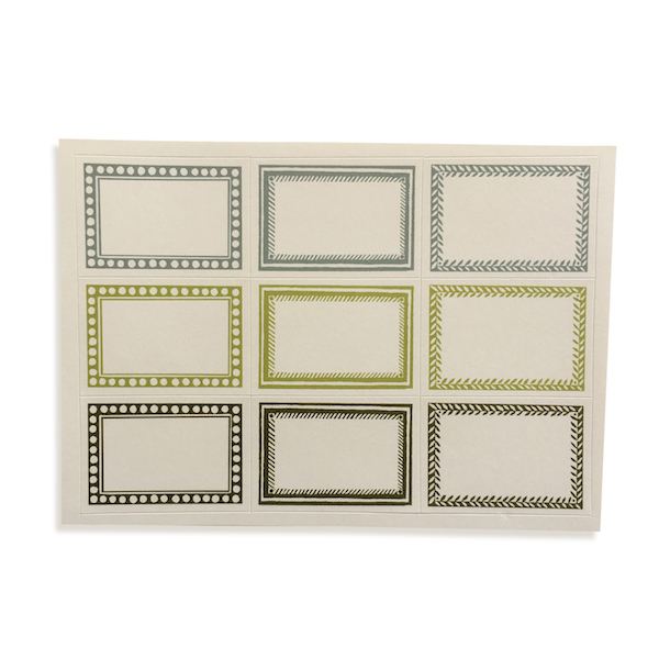 Packet of 18 Small Self-Adhesive Labels in Green - Cambridge Imprint