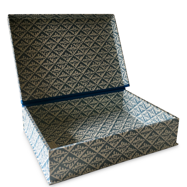 A4 Box File Oak Leaves Bright Blue | Cambridge Imprint