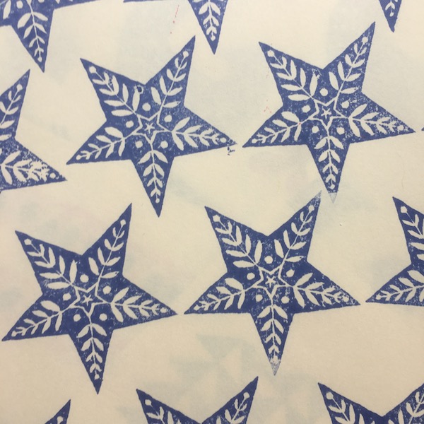 Printing Block Star with Leaves - Cambridge Imprint