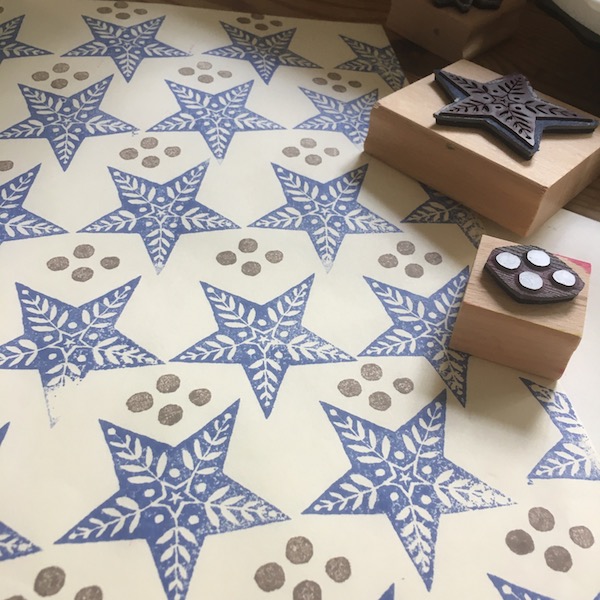 Printing Block Star with Leaves - Cambridge Imprint