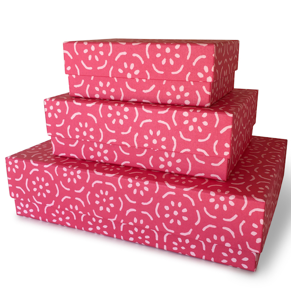 Three Simple Boxes in Pear Halves Permanent Rose | Cambridge Imprint