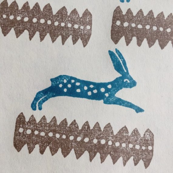 Printing Block Leaping Hare | Cambridge Imprint