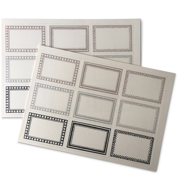 Packet of 18 Small Self-Adhesive Labels in Grey - Cambridge Imprint