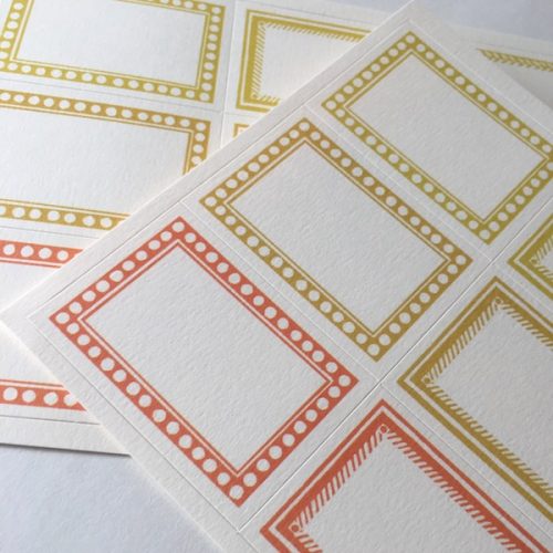 Packet of 18 Small Self-Adhesive Labels in Yellow - Cambridge Imprint