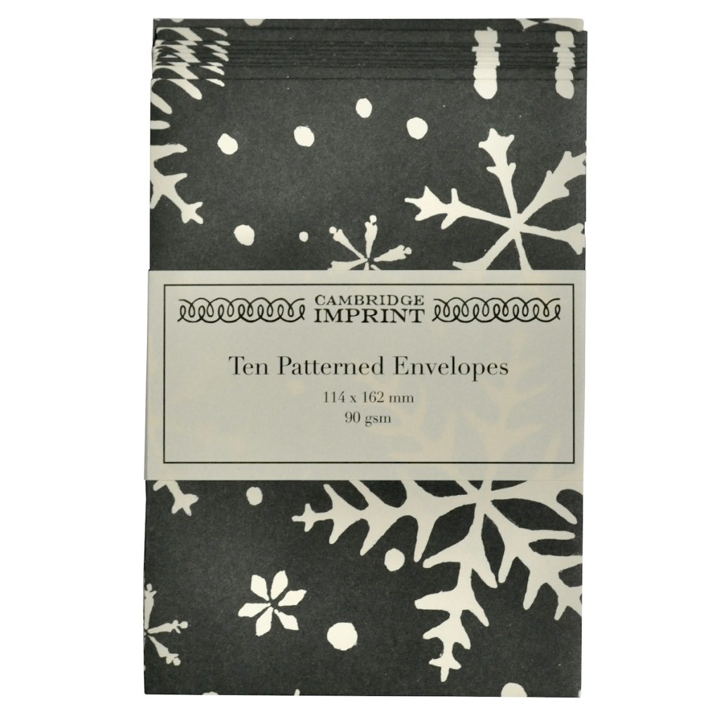 Packet of Ten Patterned Envelopes Snowflake - Cambridge Imprint