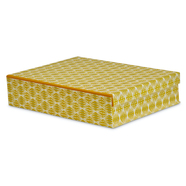 A4 Box File in Selvedge Mustard - Cambridge Imprint