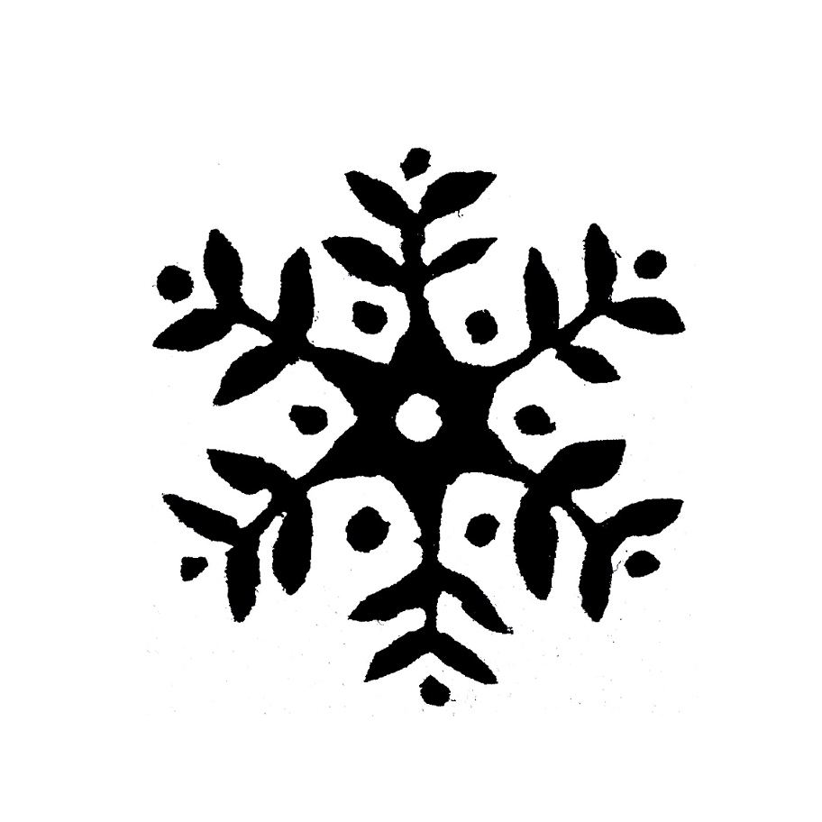 Printing Block Folk Art Snowflake - Cambridge Imprint