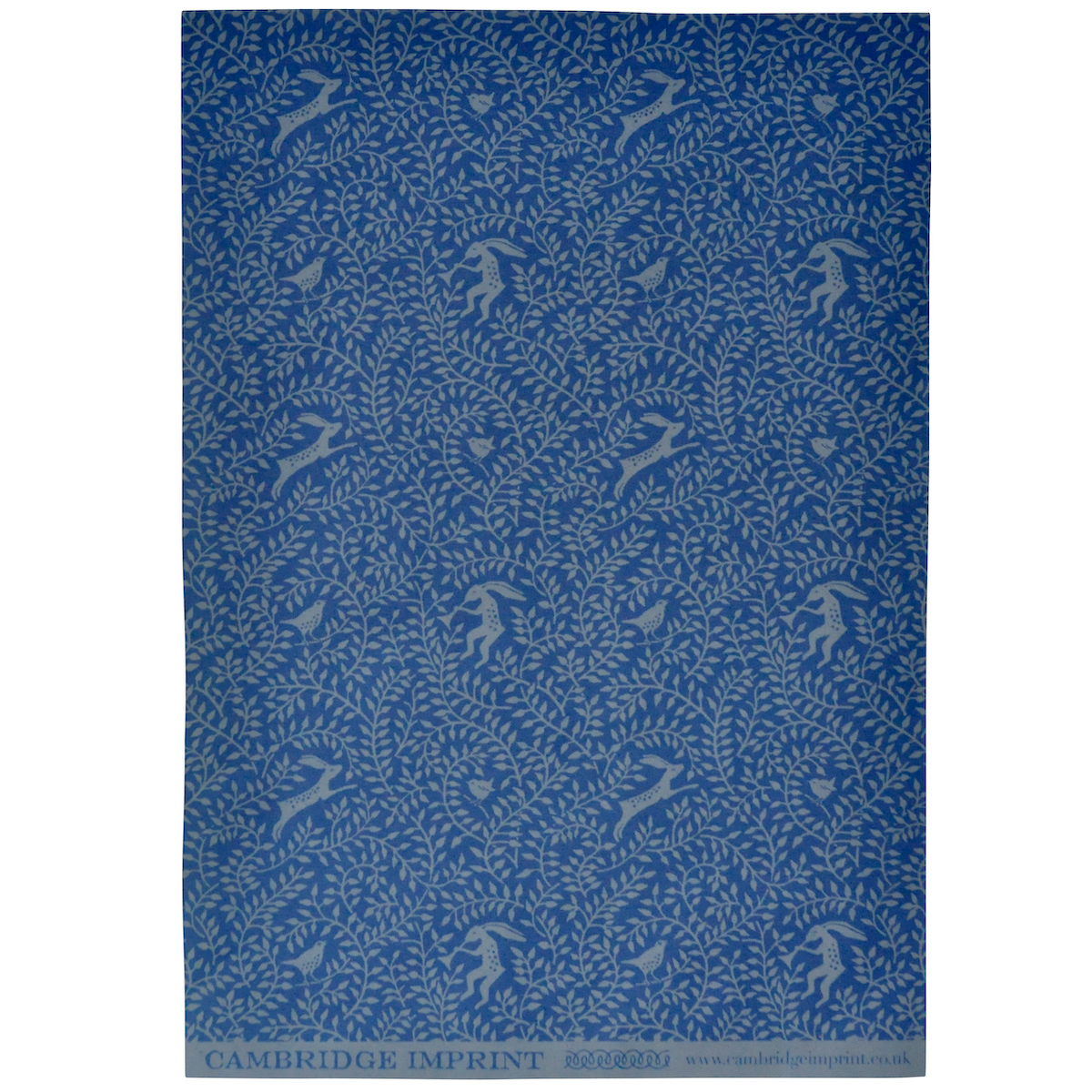 Patterned Paper Dancing Hare Blue - Cambridge Imprint