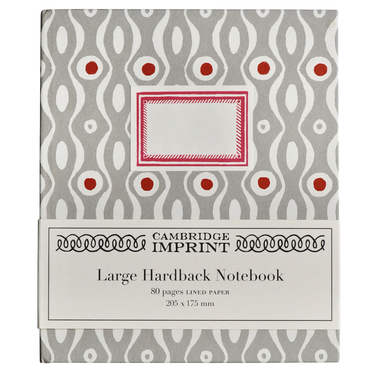 Large Hardback Notebook Persephone Grey and Crimson - Cambridge Imprint