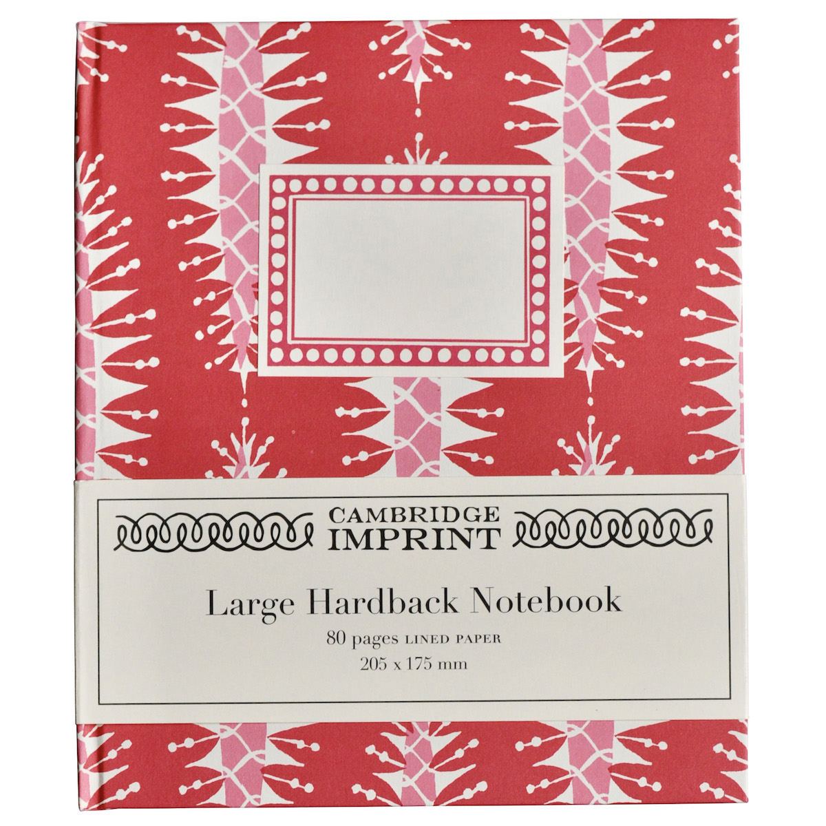 Large Hardback Notebook Pinecone Red and Pink - Cambridge Imprint