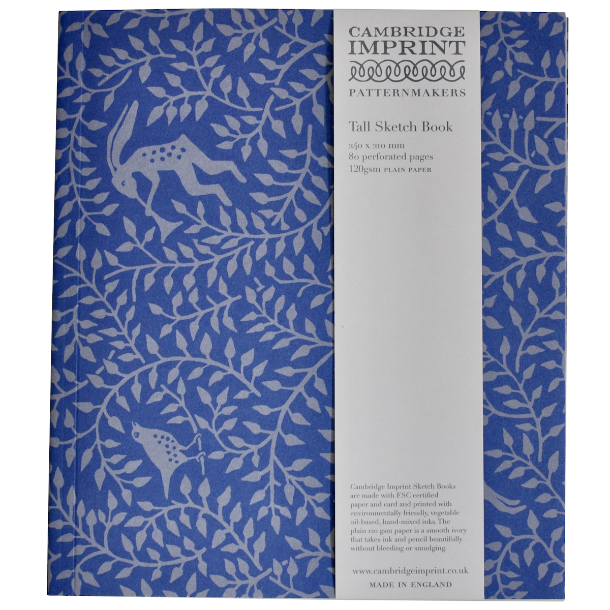 Tall Softback Sketchbook Hare Blue - Cambridge Imprint
