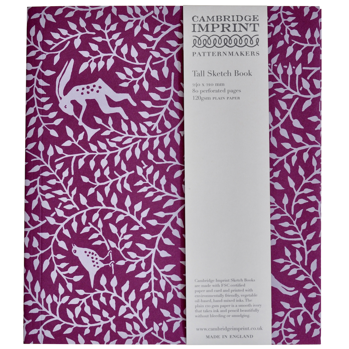 Tall Softback Sketchbook Hare Violet - Cambridge Imprint