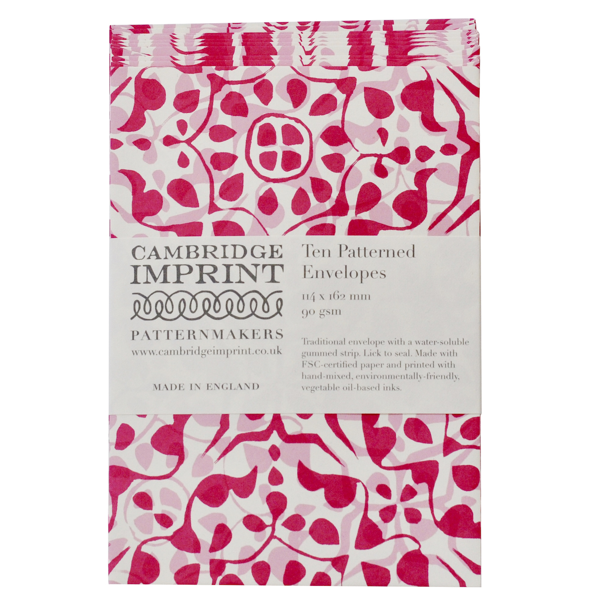 Packet of Ten Patterned Envelopes Dappled Eton Mess - Cambridge Imprint