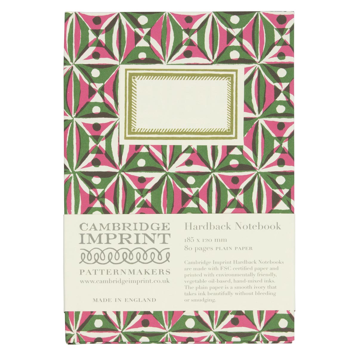 Hardback Notebook Kaleidoscope Pink and Green | Notebooks | Cambridge ...