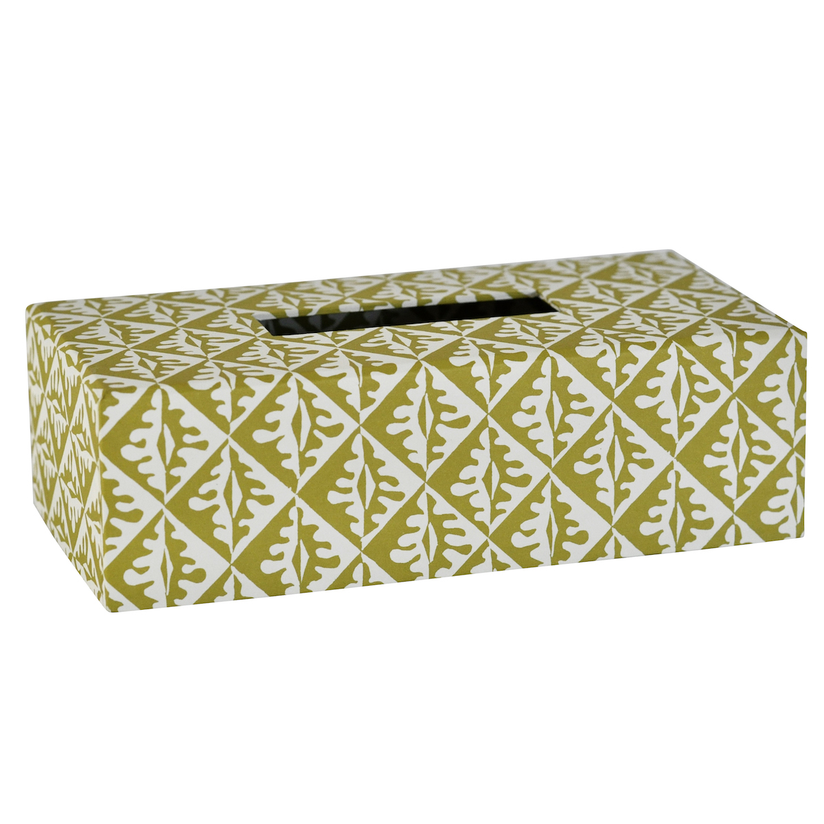 An Oblong Tissue Box Cover in Oak Leaves Sap Green