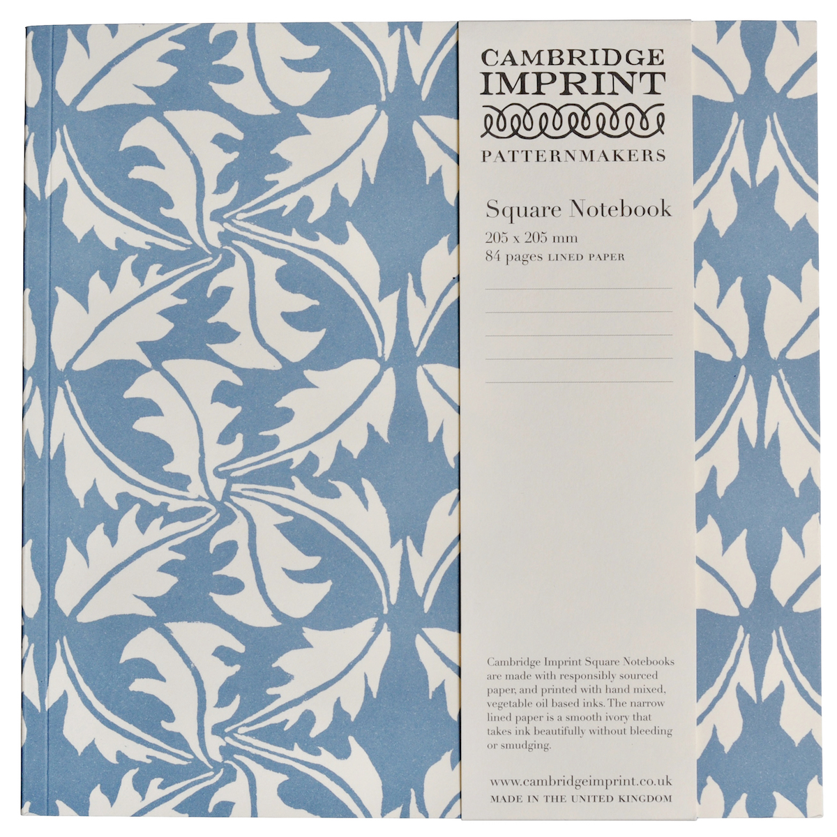 Square Notebook with Lined Paper in Dandelion Blue - Cambridge Imprint