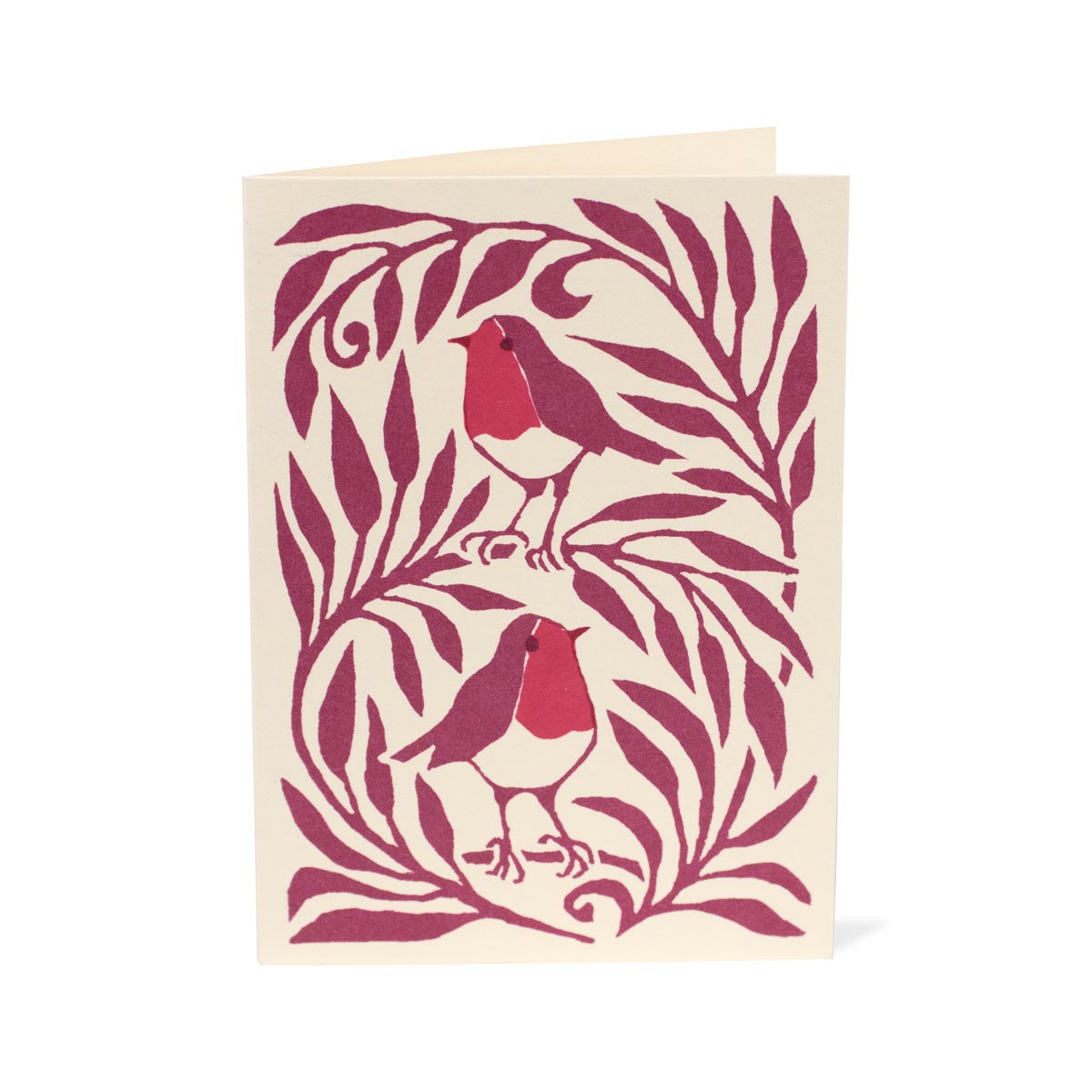 Small Card Two Robins - Cambridge Imprint