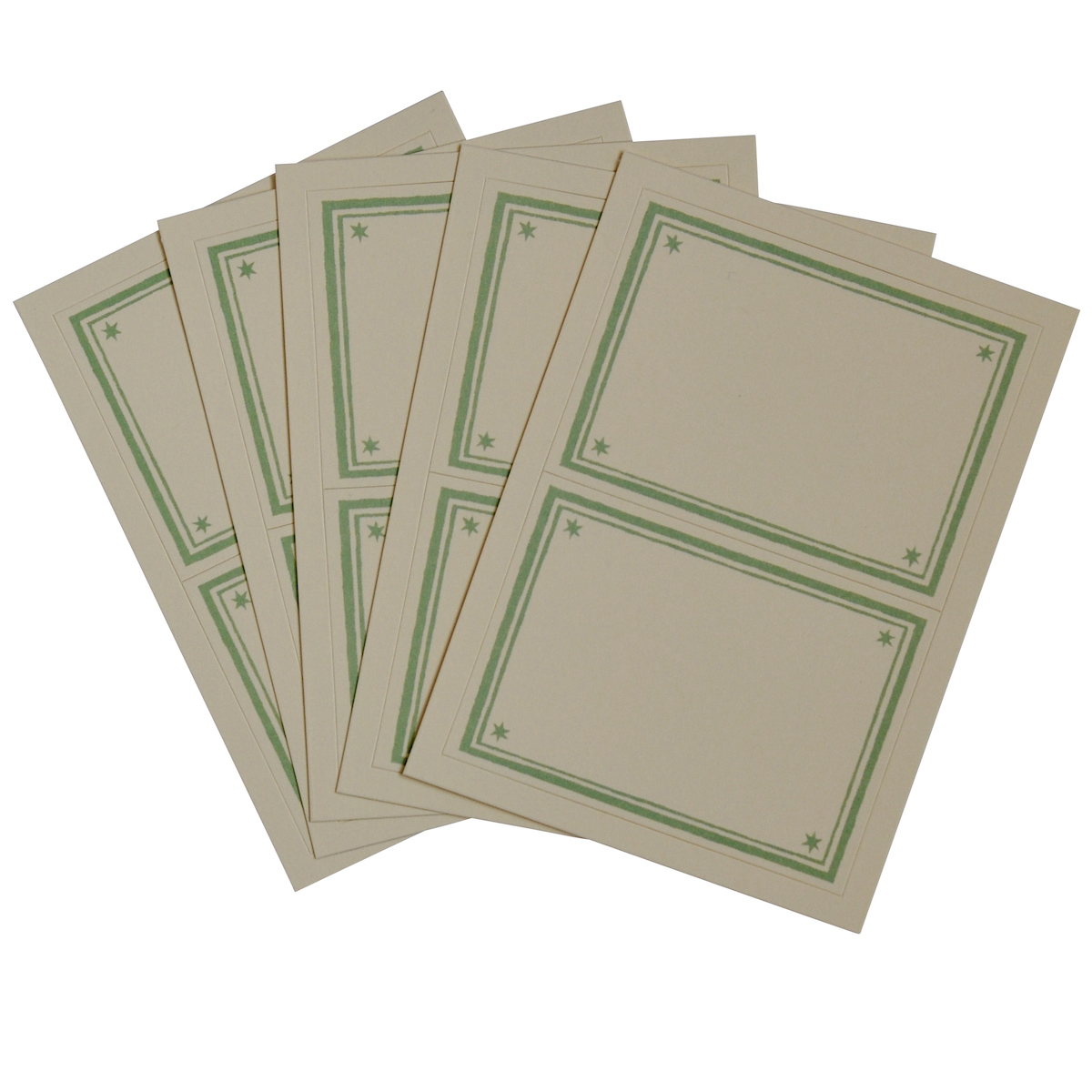 Packet of 10 Large Self-Adhesive Labels with Mint Green Border ...