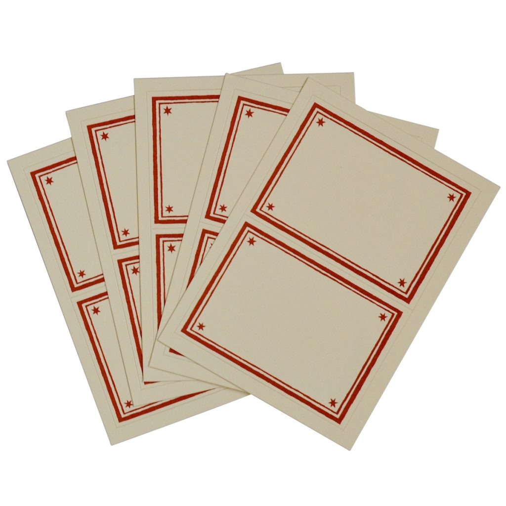Packet of 10 Large Self-Adhesive Labels with Crimson Border - Cambridge ...
