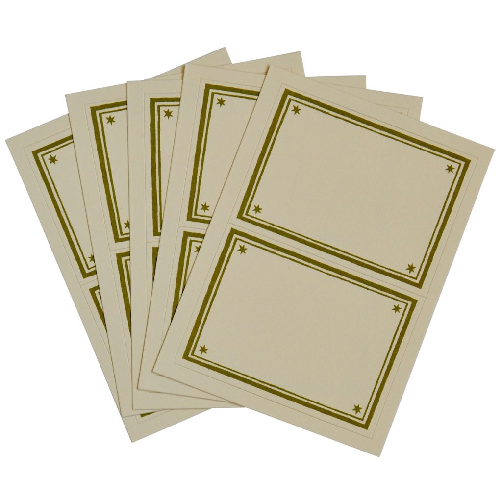 Packet of 10 Large Self-Adhesive Labels with Bawden Green Border ...