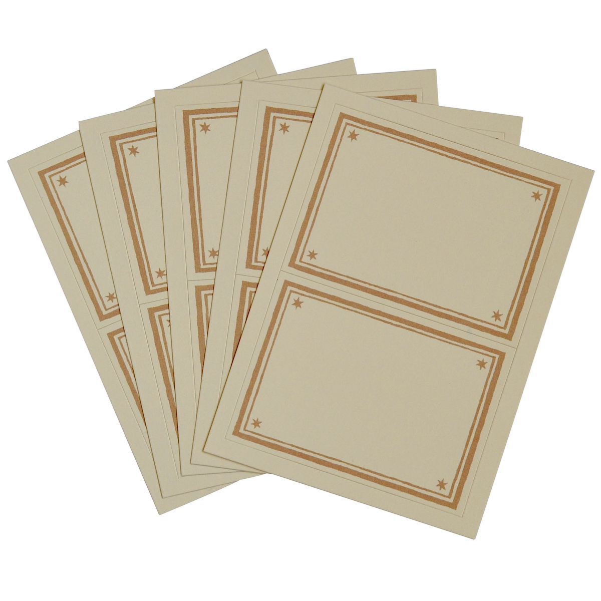 Packet of 10 Large Self-Adhesive Labels with Plaster Pink Border ...